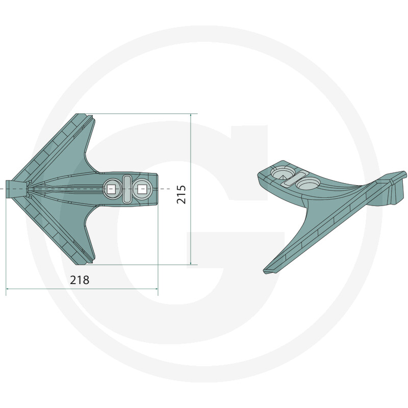 Zoskājas tipa lemesis 217 x 215mm, Cruiser, Kultivatora dilstošie ...